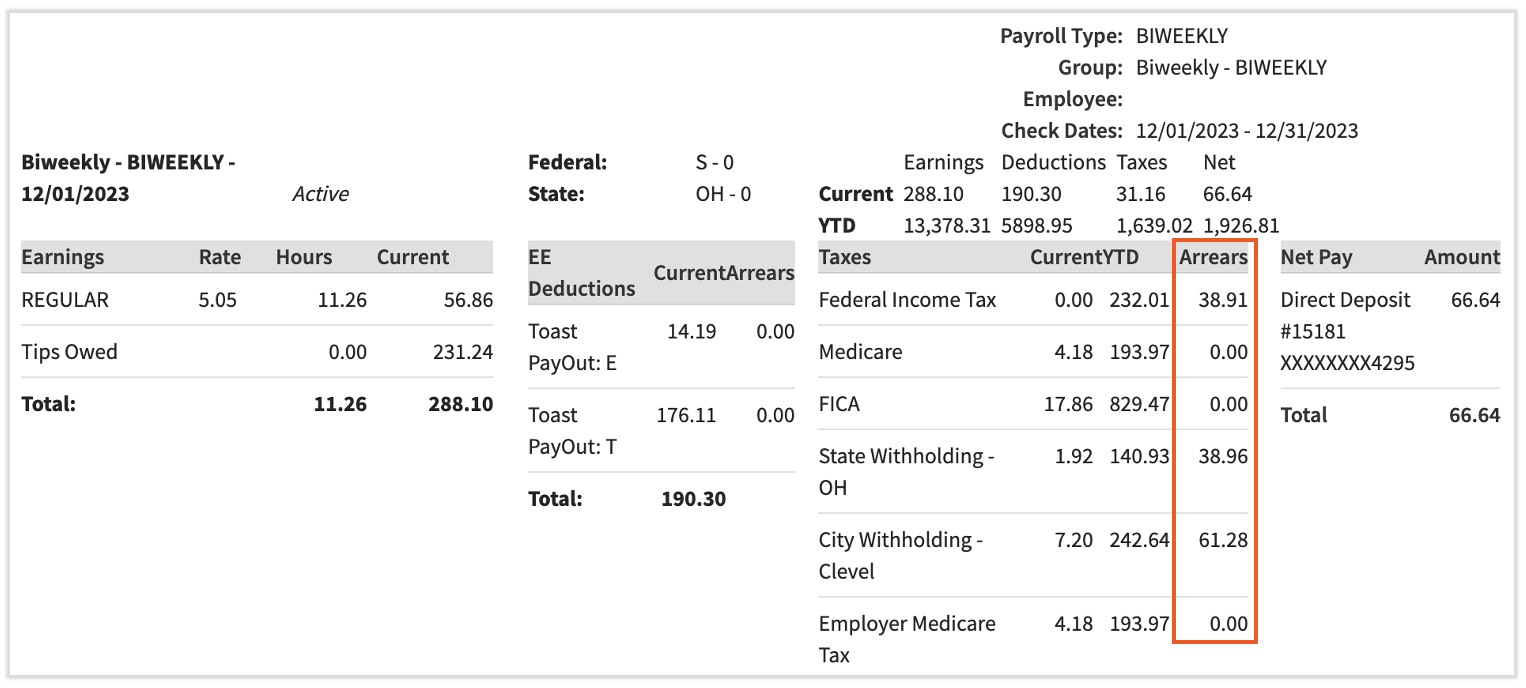 Toast Payroll: Get Help With System Arrearages
