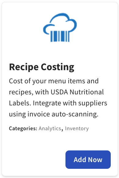 Get Started With the Recipe Costing Integration