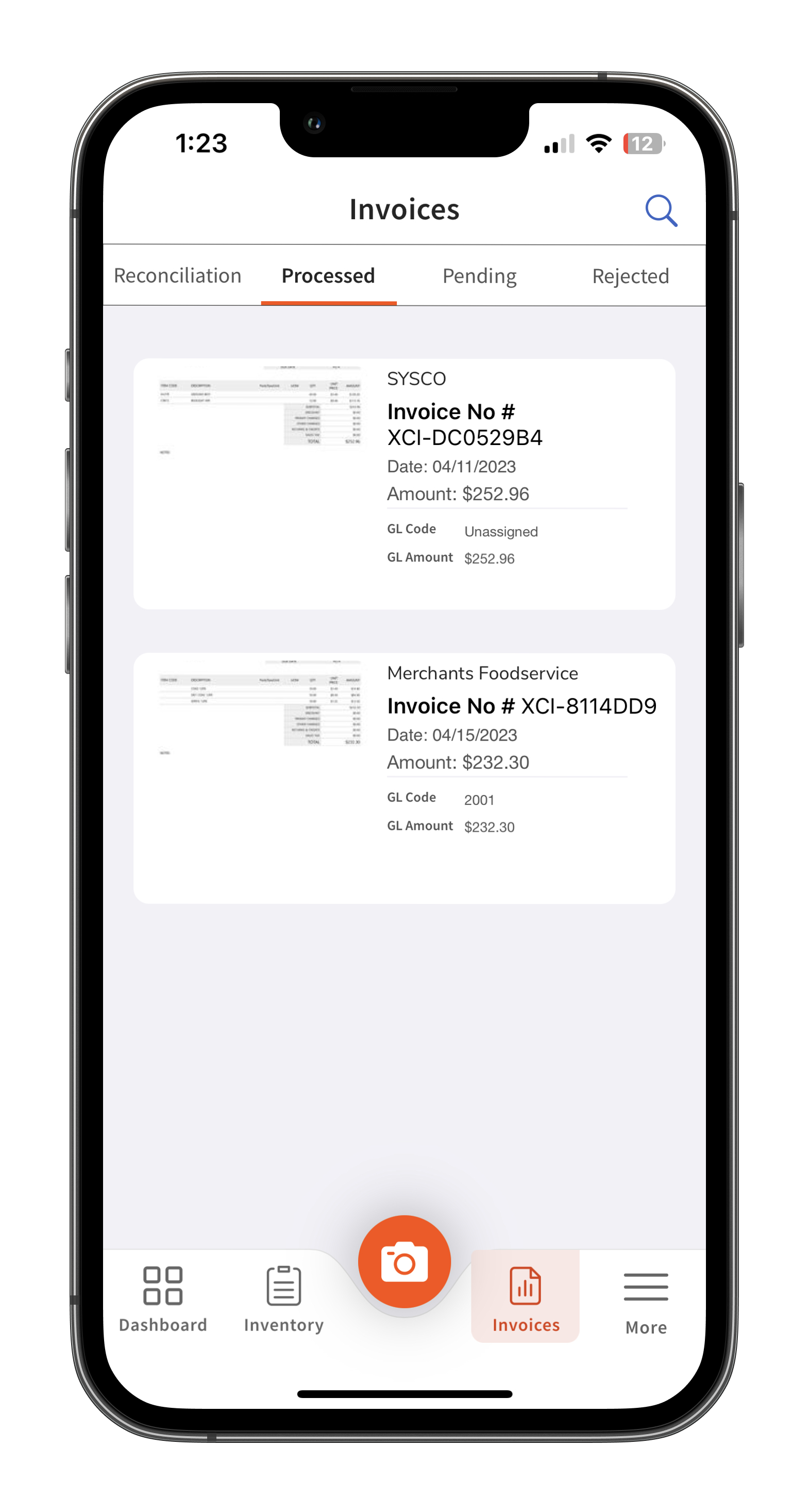 xtraCHEF: Track Invoice Status on the xtraCHEF App
