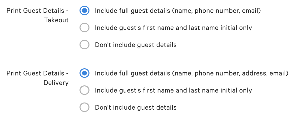 Customize Receipt Printing For Online Orders