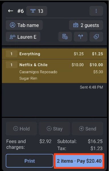 Take Payments on the POS