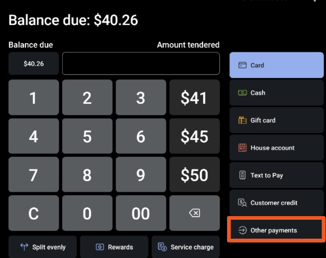 Take Payments on the POS