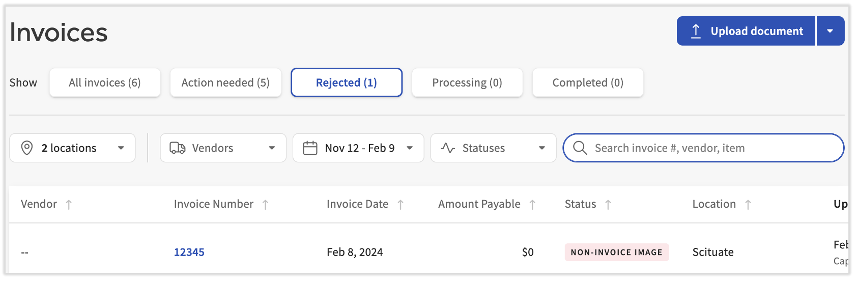 xtraCHEF: Invoices and Invoice Status