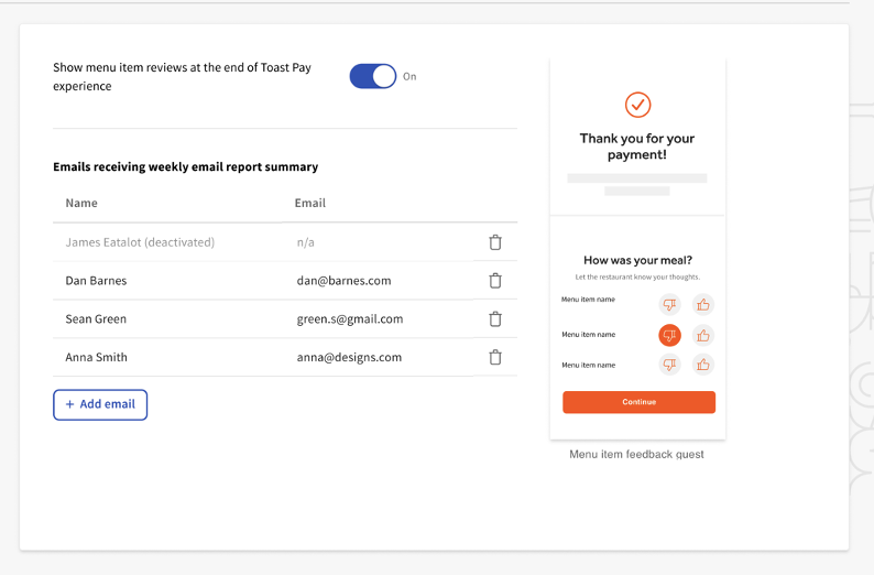 Optimize Toast Pay With Menu Item Review