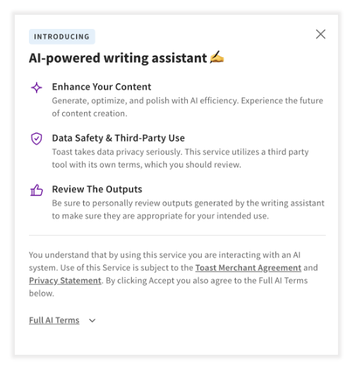 Get Started With Toast’s Generative AI-Powered Marketing Assistant