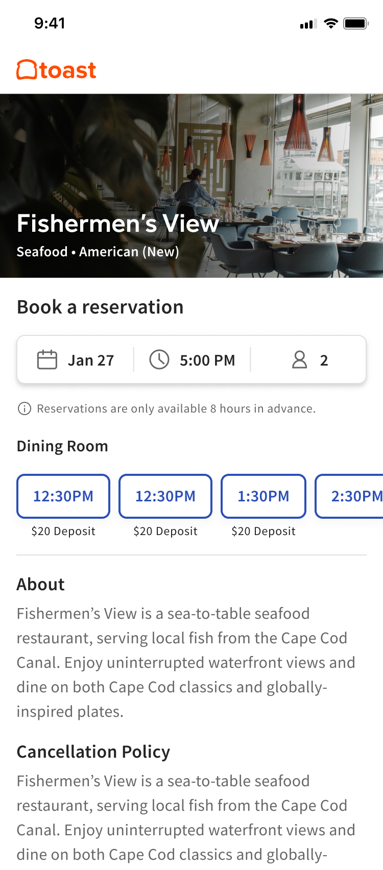 Use Toast Tables Deposits