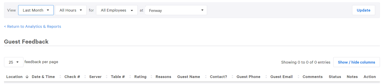 Enable and Manage Guest Feedback