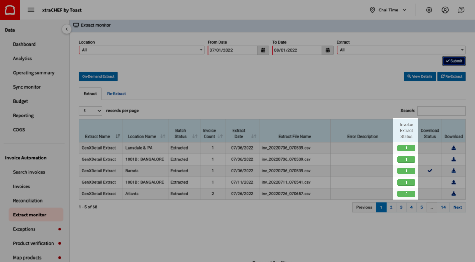 xtraCHEF: Extract Monitor
