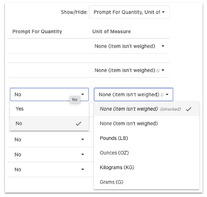Configure Items Priced by Weight