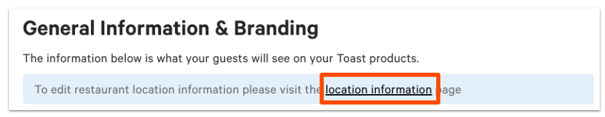 Update Restaurant Phone Number or Address