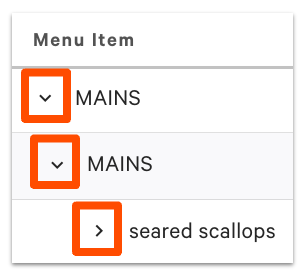 Menu Reports Overview