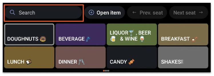 Use Menu Item Search on POS