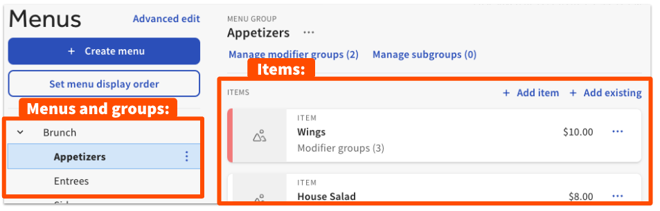 Create Menus Groups Subgroups And Items In The Menu Builder