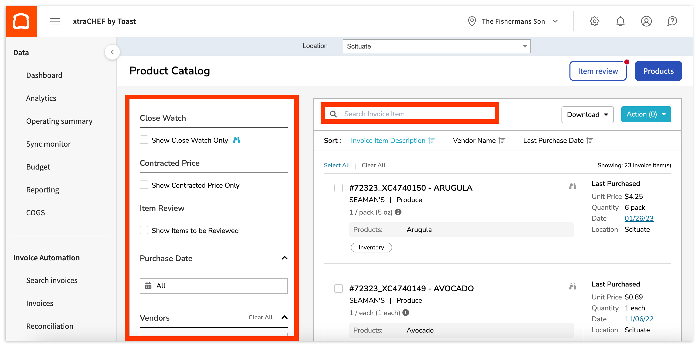 xtraCHEF: Change an Invoice Item's GL Code or Category