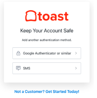 Set Up Multi-Factor Authentication for Toast Web
