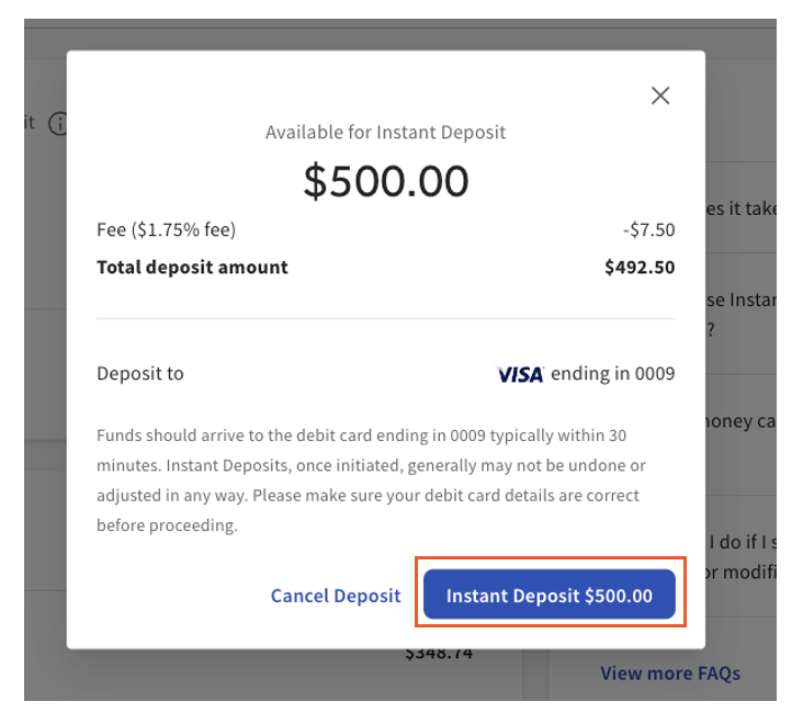 Get Started With Instant Deposit