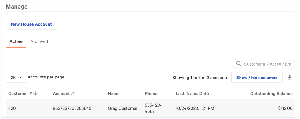 Get Started With House Accounts