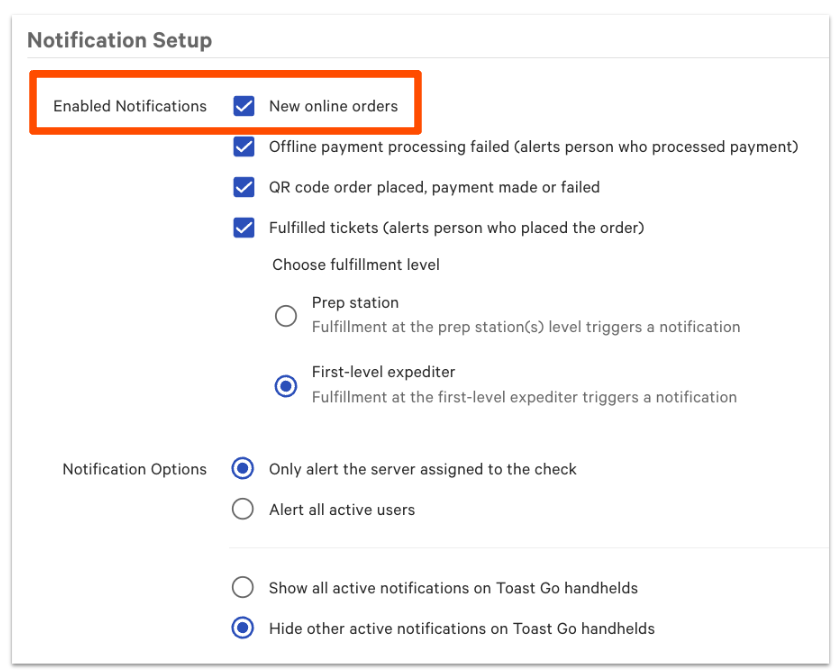 Notifications in the Toast App
