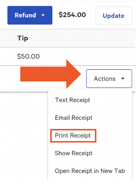 Reprint and Resend Receipts