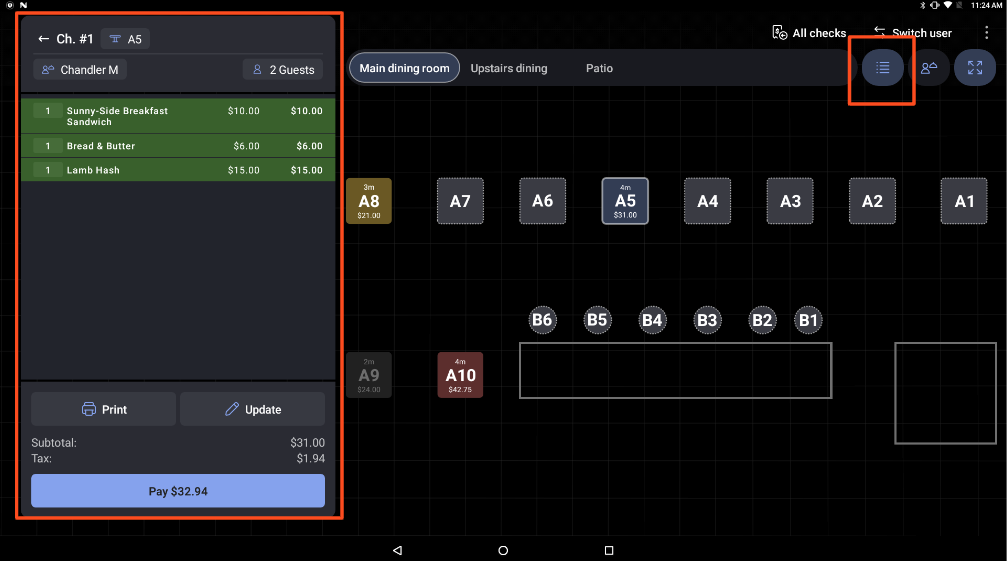 Manage Tables With Toast POS