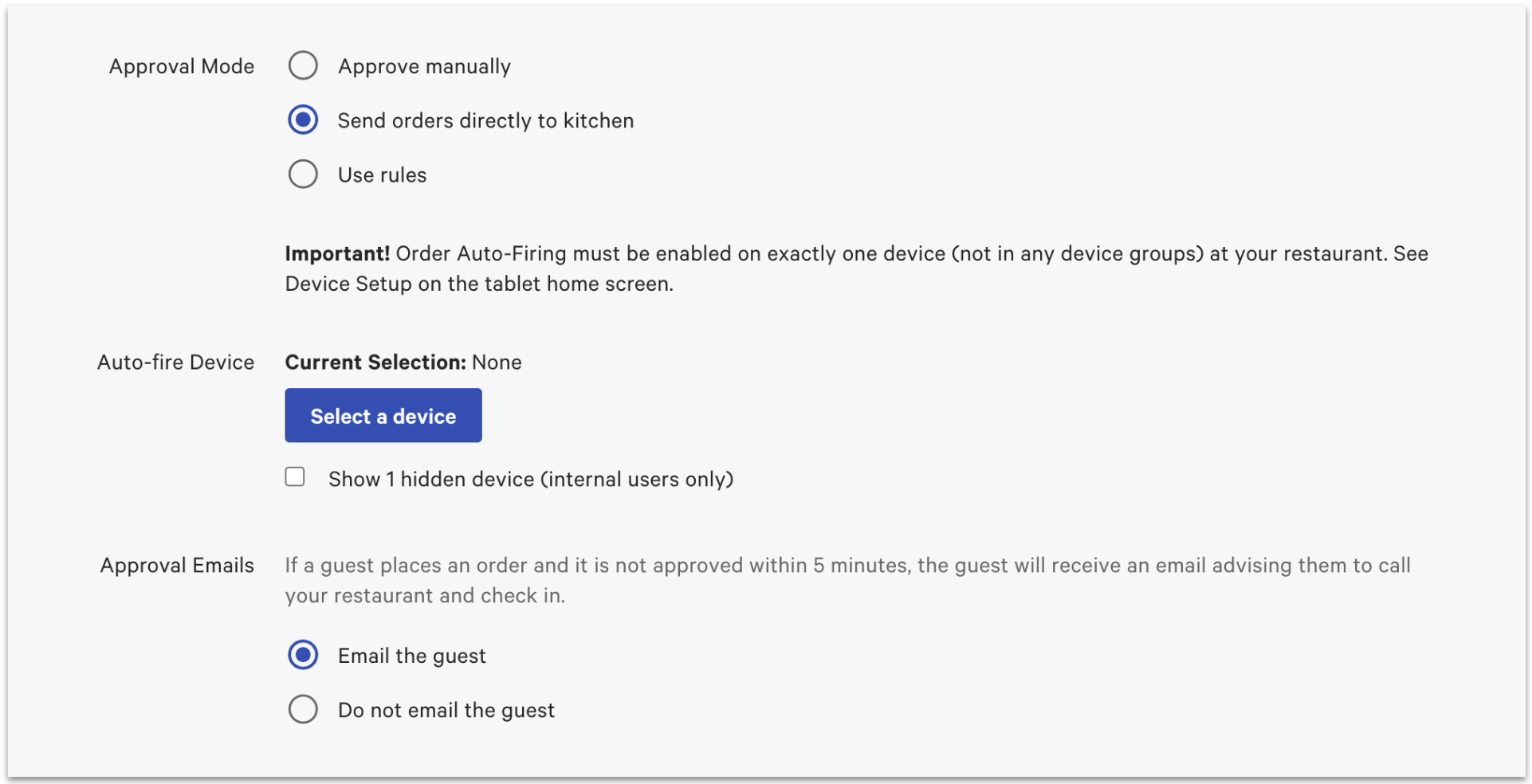Change Your Approval Mode With Toast Online Ordering