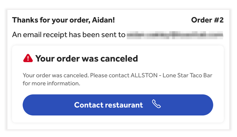 Toast Delivery Services® Order Status Tracking