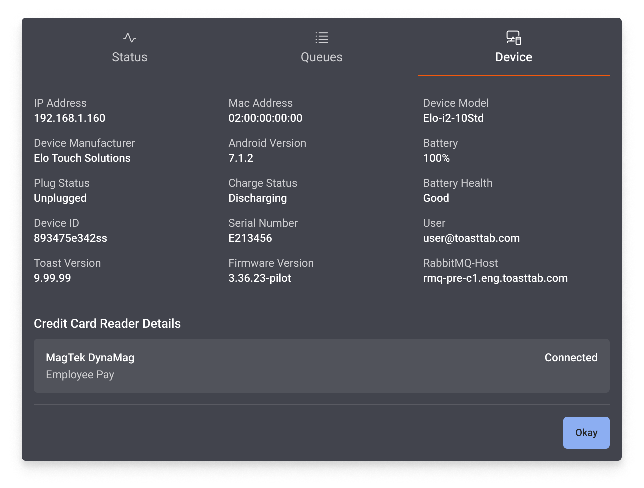 Device Status on POS