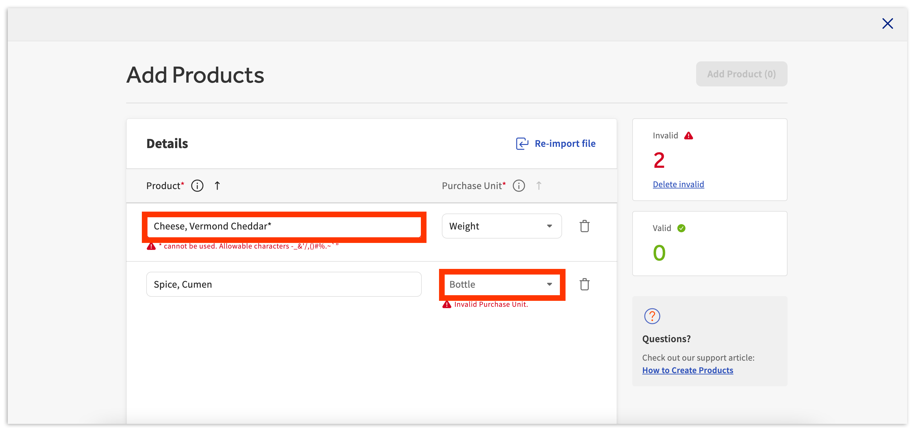 xtraCHEF: Create Products