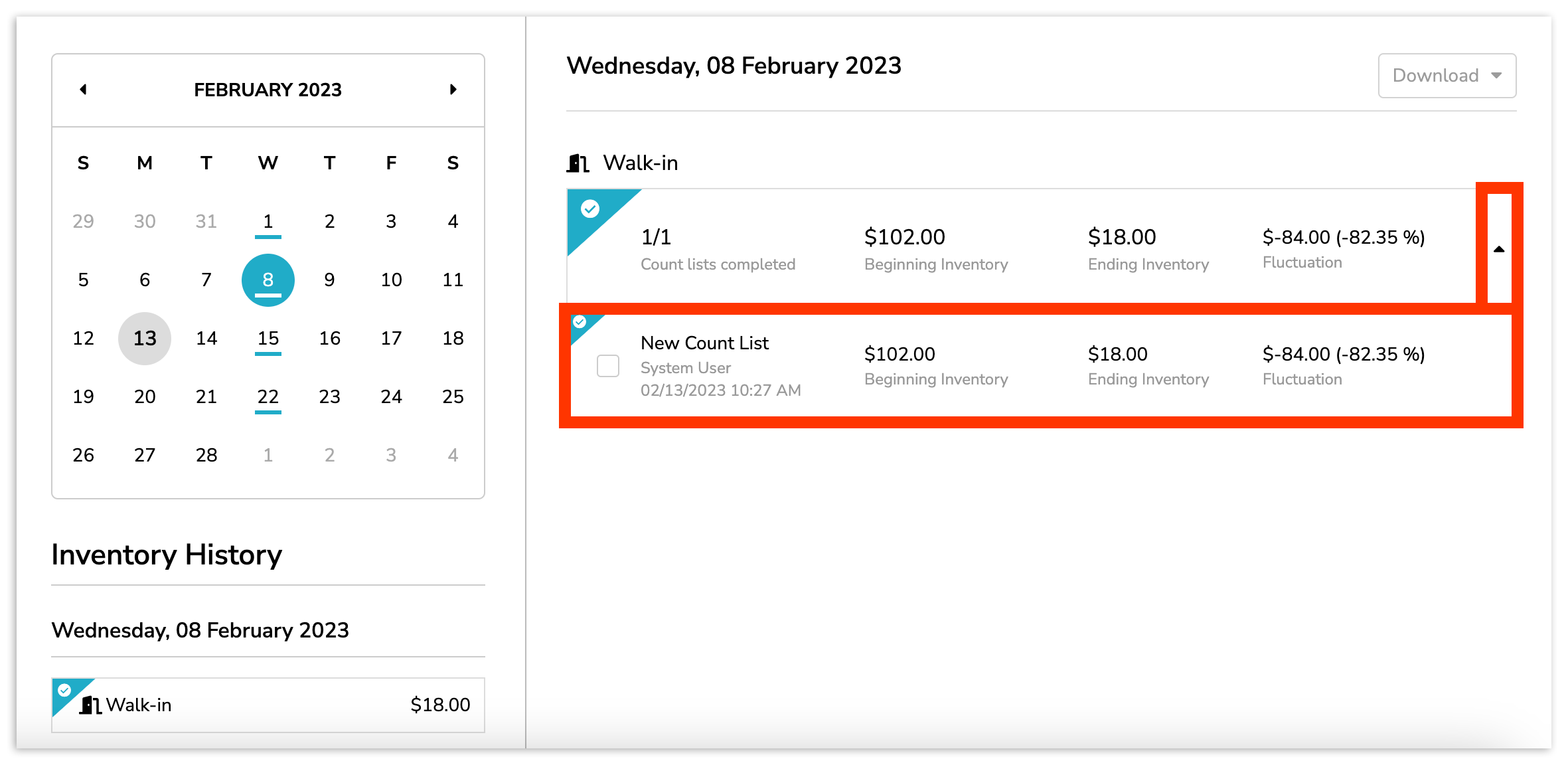 xtraCHEF: Inventory Counts
