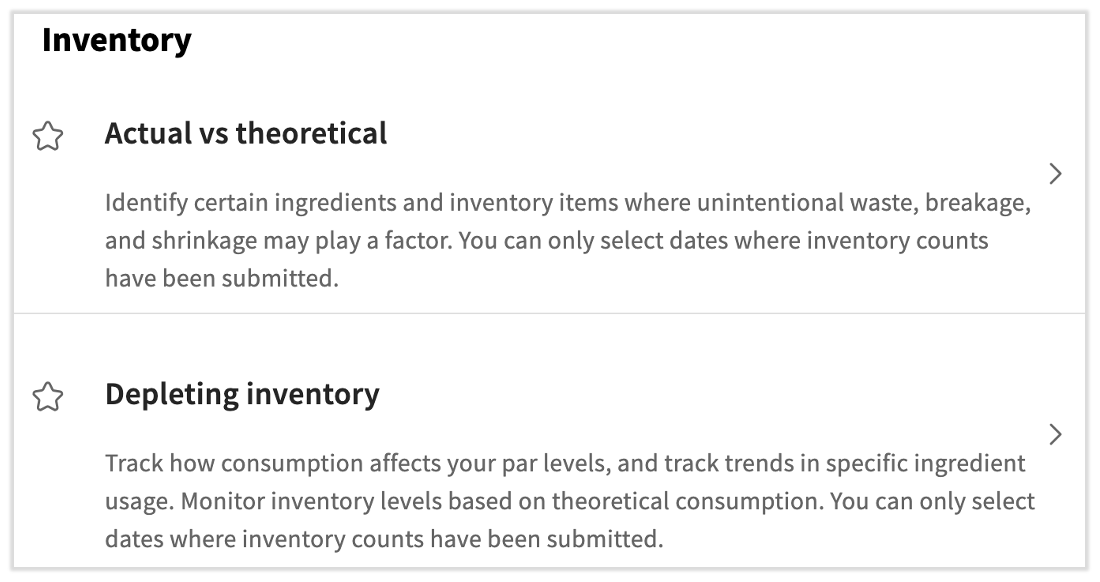 xtraCHEF: Inventory Counts