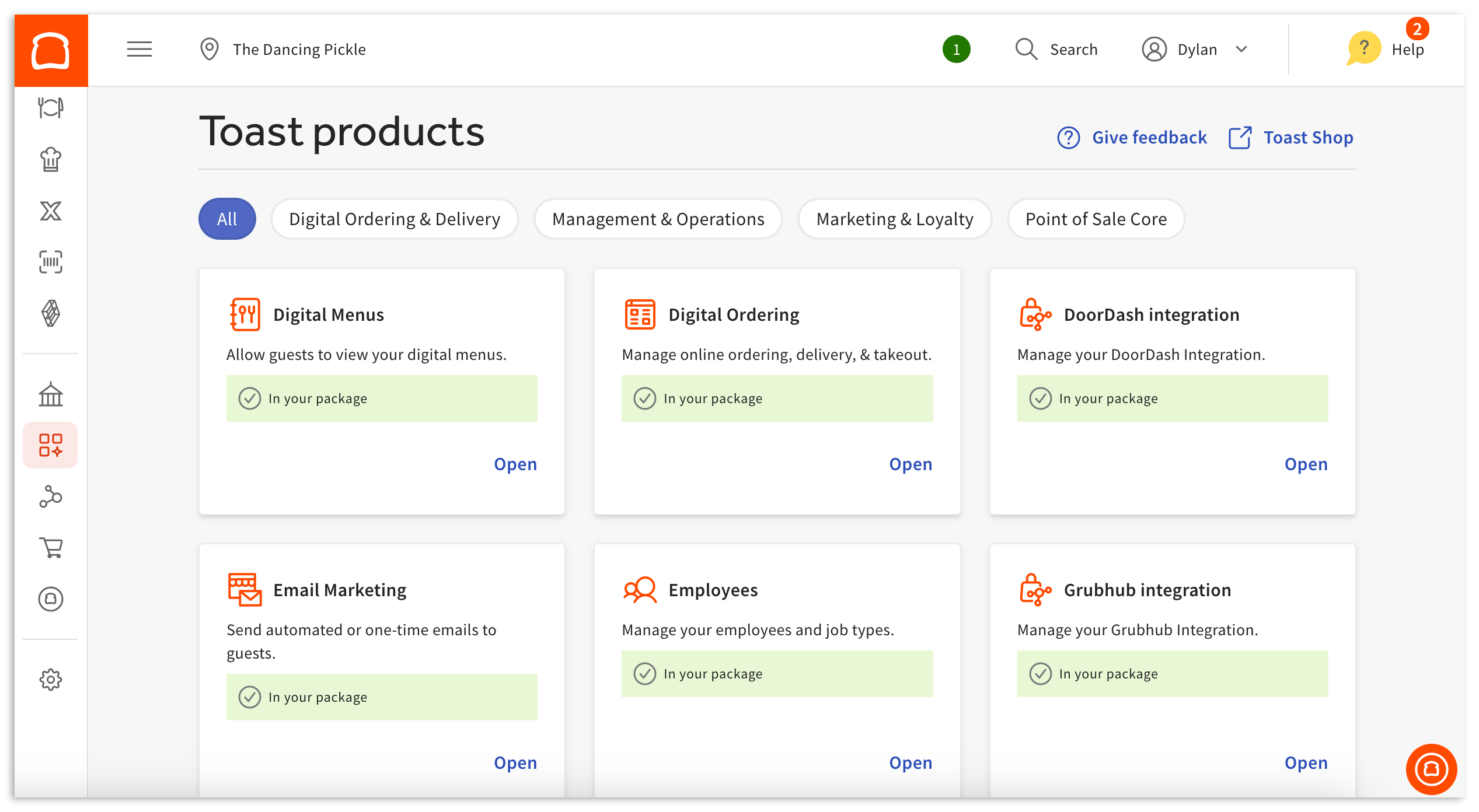 View Your Toast Products