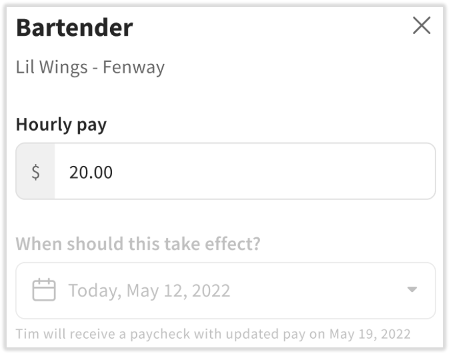Toast Payroll: Make a Pay Change