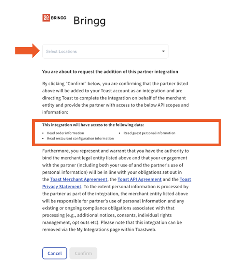 Toast Partner Integrations Data Scope Visibility Overview