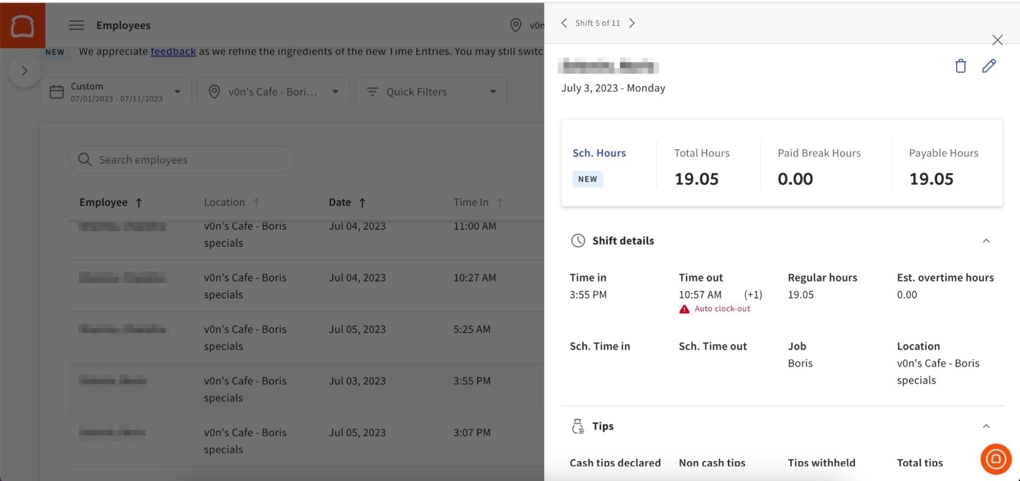 Adjust Time Entries of Shifts When They Run Over