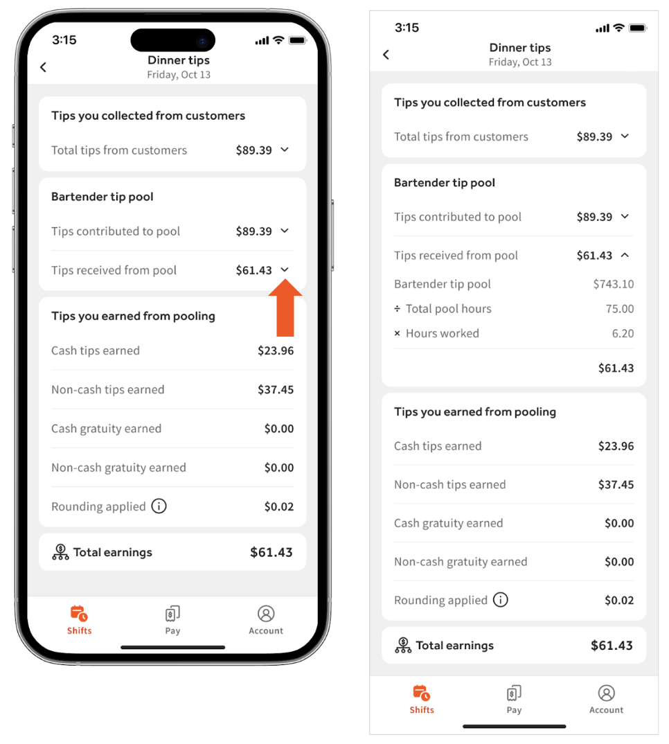 The MyToast App: Shifts