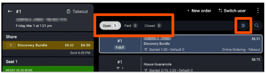 Check Statuses and Filter Checks on POS
