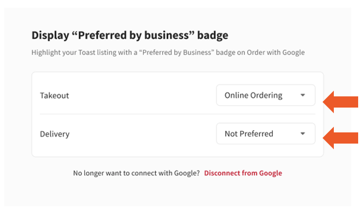 Manage Order with Google