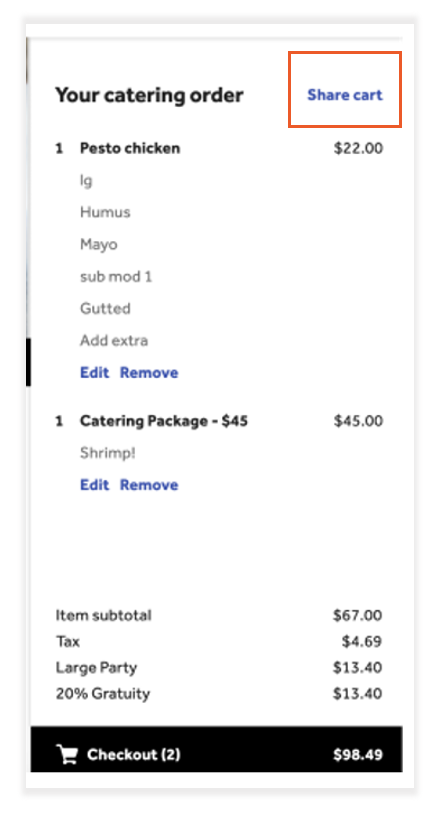 Optimize Toast Catering Online Ordering