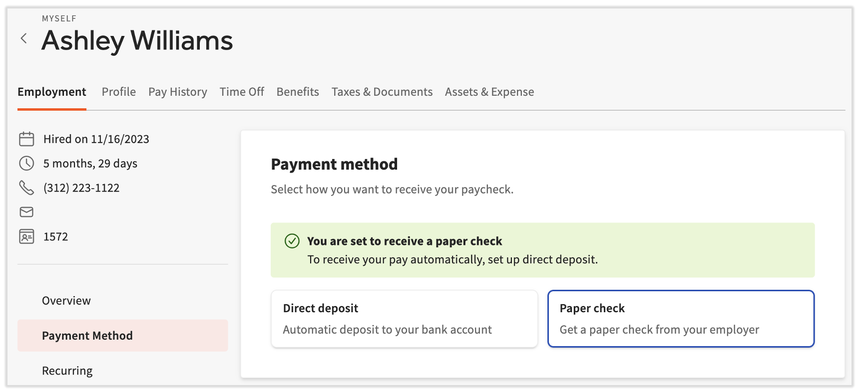 Toast Payroll: Set a Payment Method