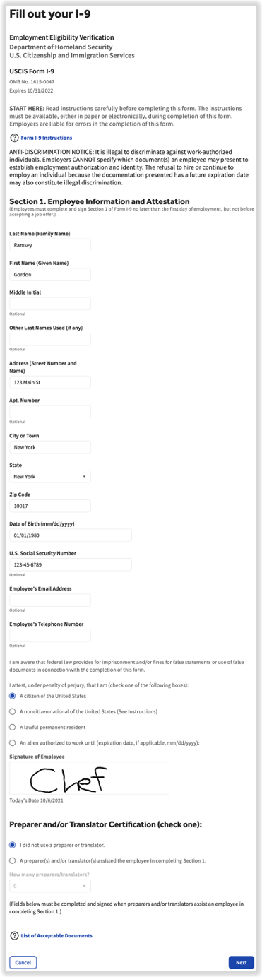 Fillable I9 Form I 9 (Spanish)
