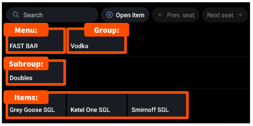 Configure Menus for Bars