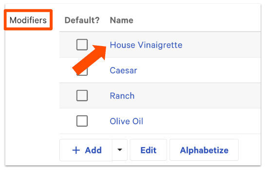 Create and Manage Modifier Groups and Modifier Options