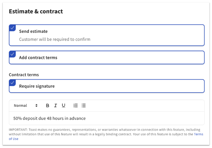 Send a Contract for an Event