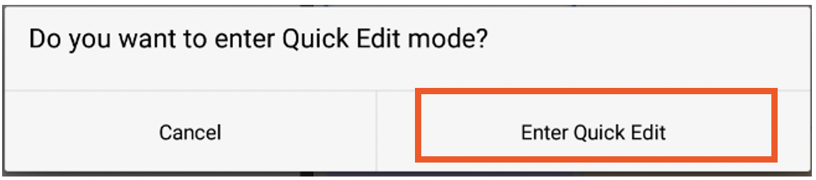 Use Quick Edit Mode on the POS