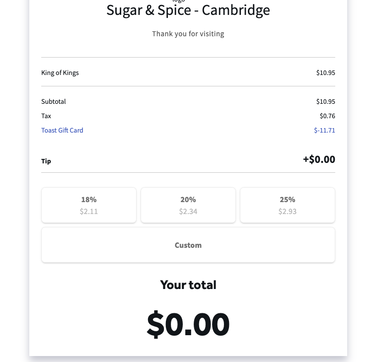 Toast Cash, Promo Codes, and Payment Options