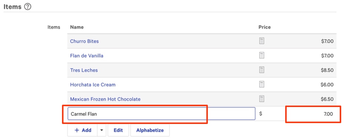 Create and Manage Menu Items