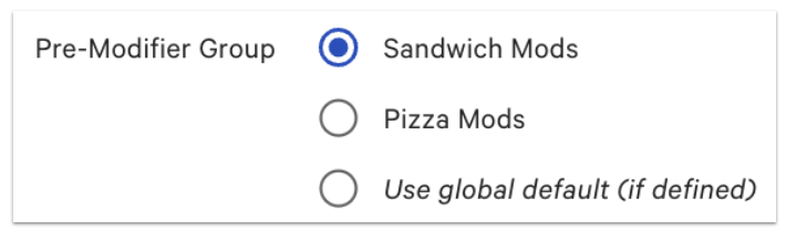 Create and Assign Pre-Modifiers