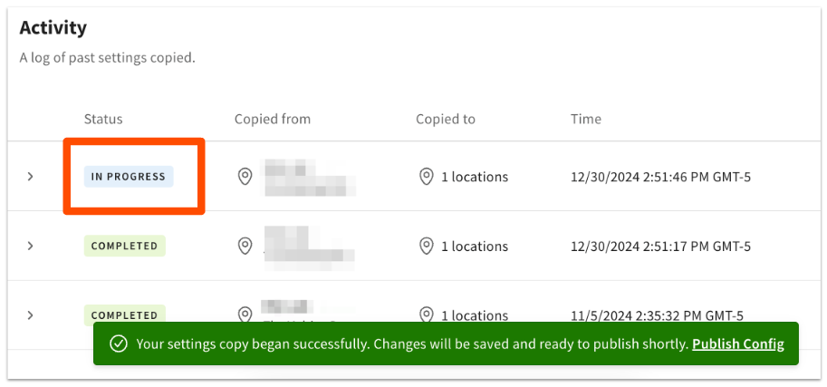 Copy Settings Across Locations