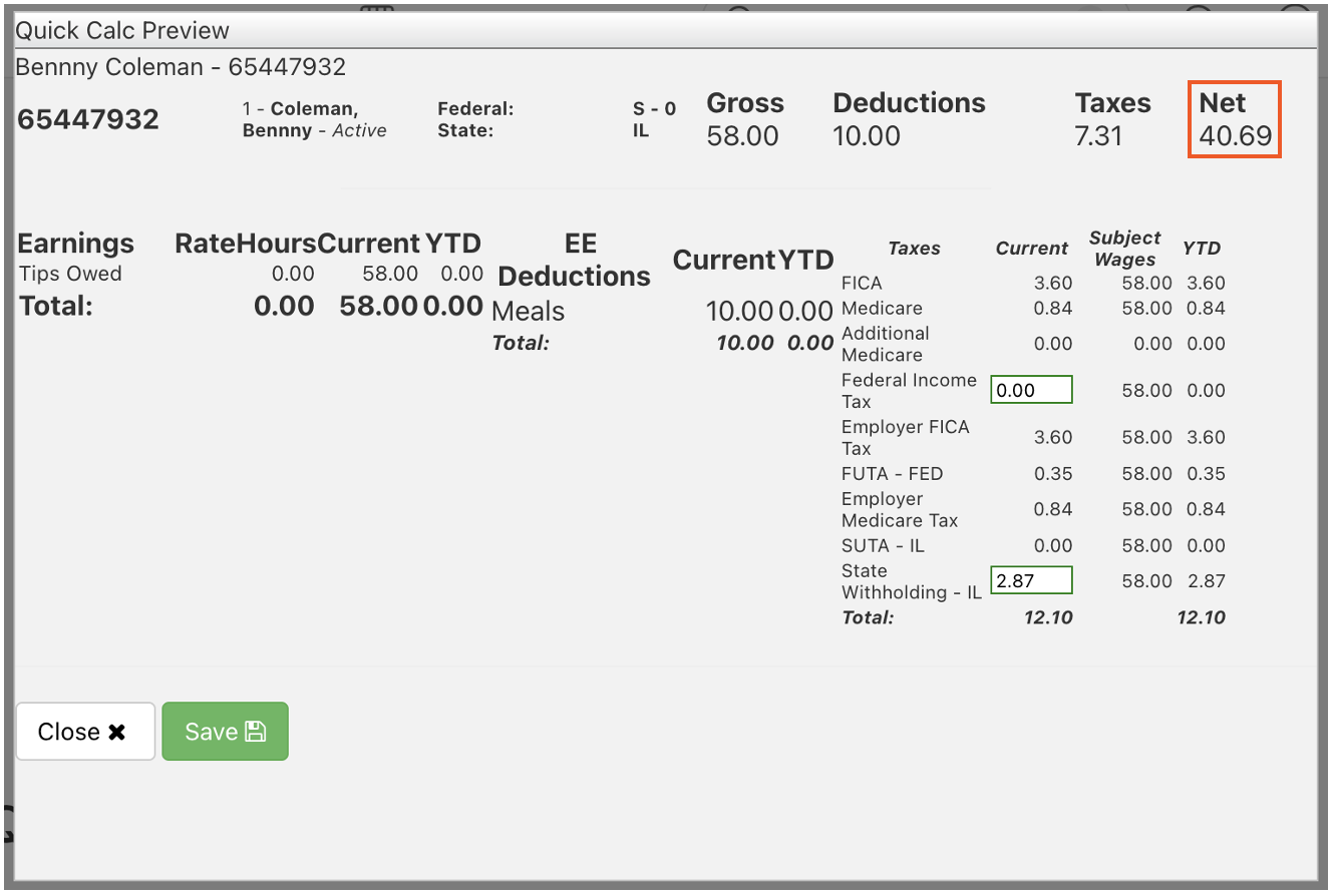 Toast Payroll: Issue Manual Checks (Quick Calcs)