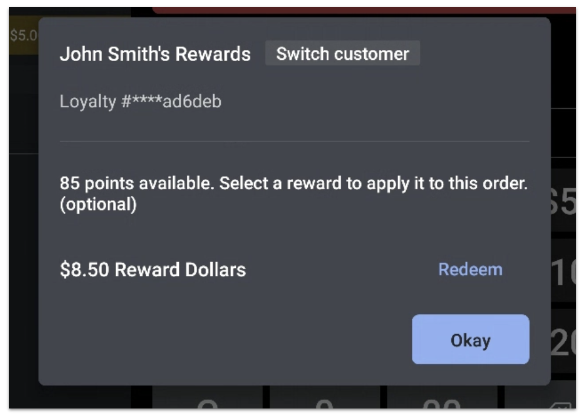 Redeem Points on Toast Loyalty